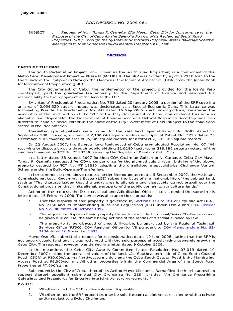 COA DECISION NO. 2009-064.pdf | Joint Venture | Government