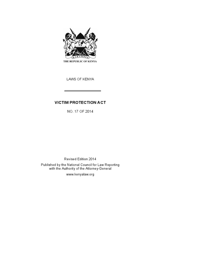 Victim Protection Act 17 of 2014 | PDF | Victimology | Restorative Justice