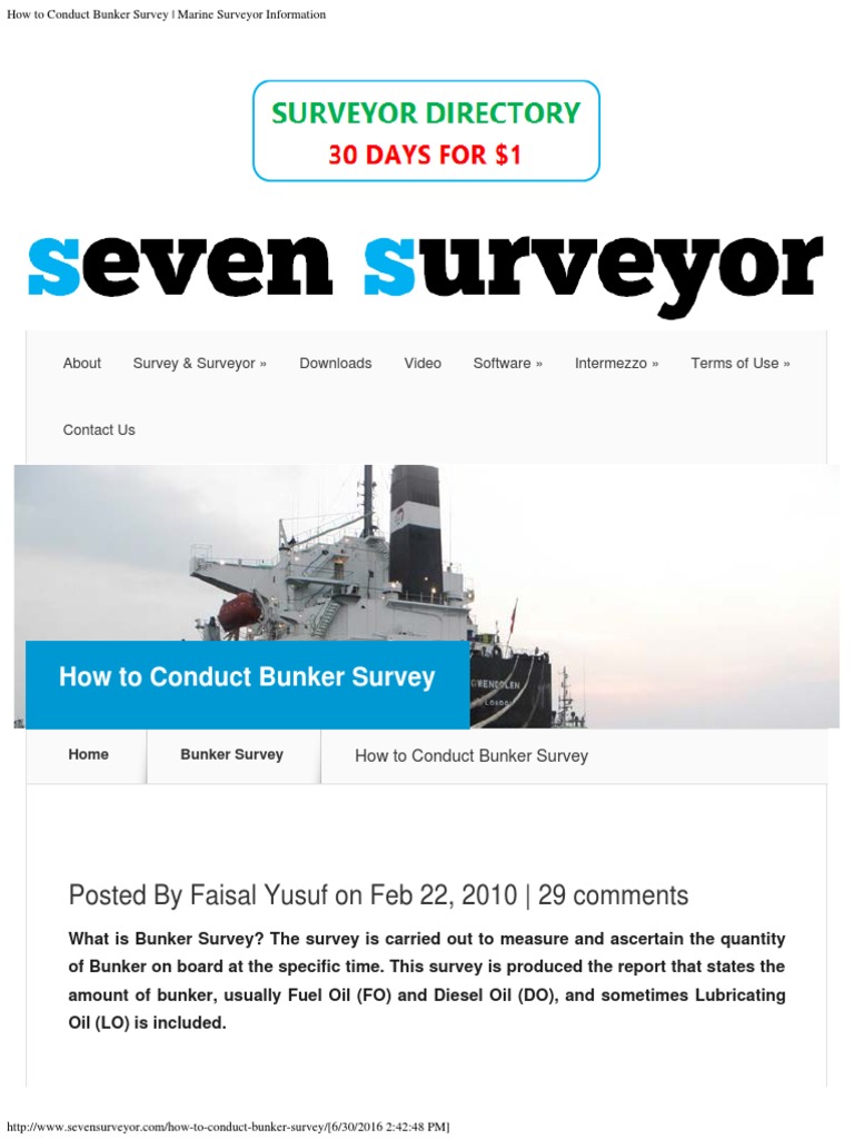 7surveyor How To Conduct Bunker Survey Marine Surveyor Information ...