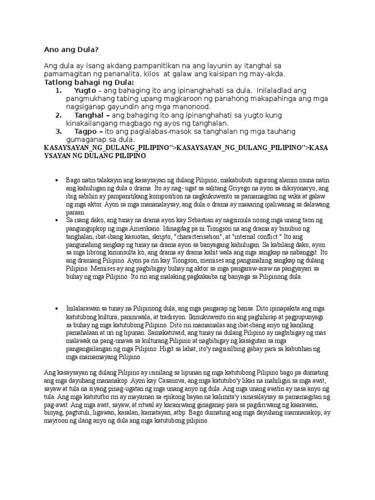 Ano Ang Dula | PDF