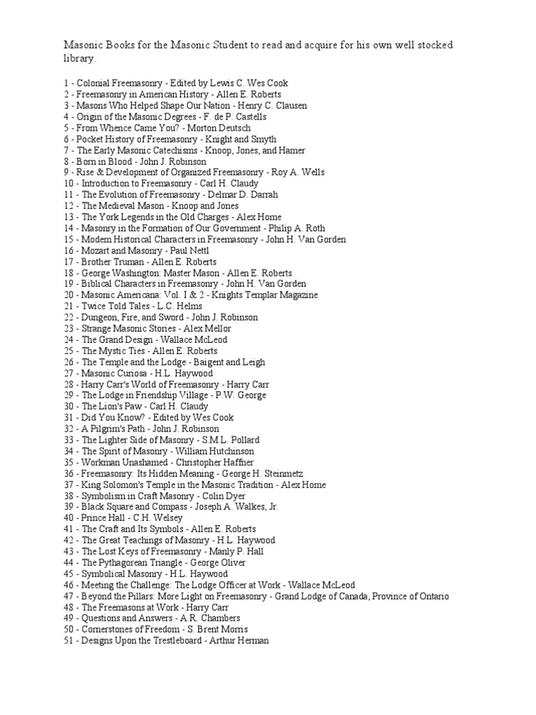 Masonic Books for the Masonic Student | Freemasonry | Esotericism