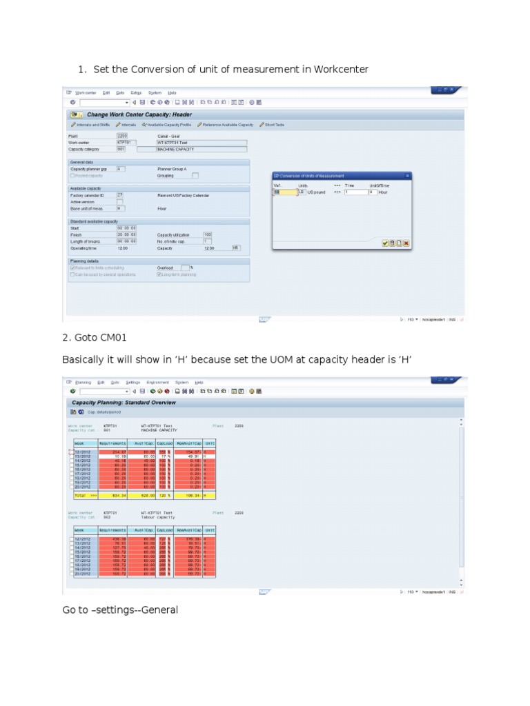 Capacity in Different UOM - Planning Table | PDF
