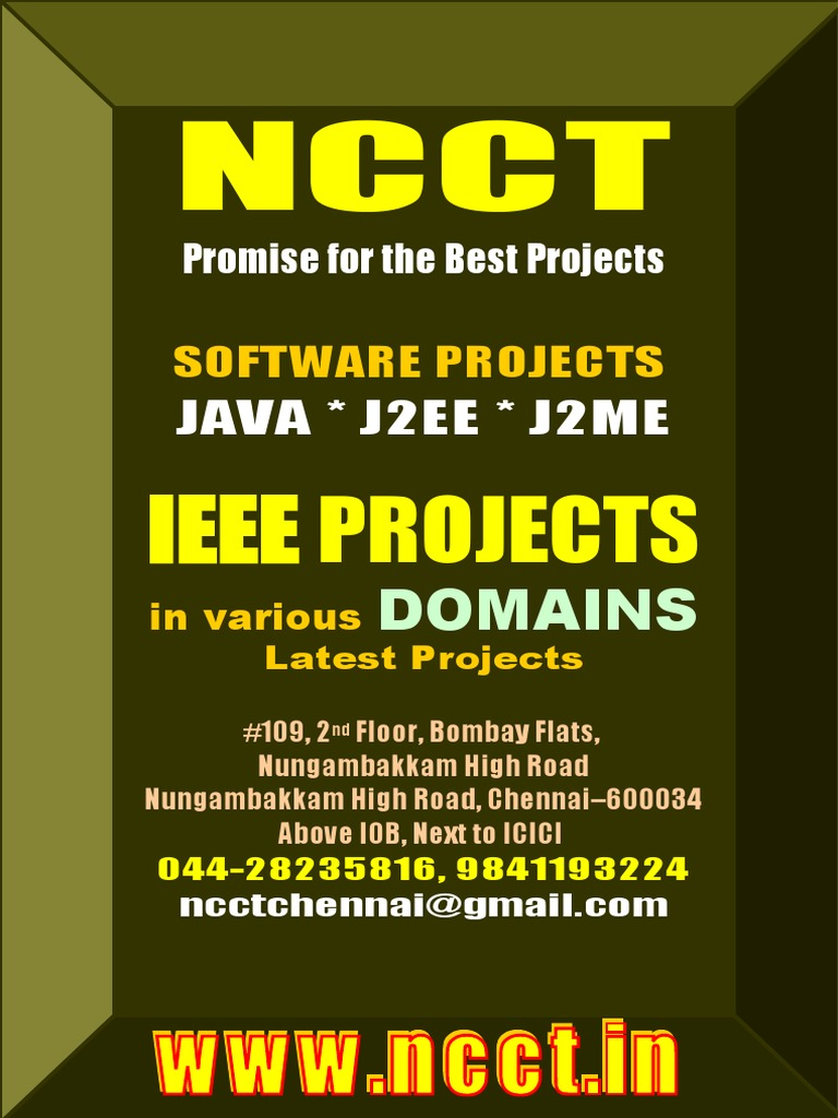 Software Projects - IEEE Projects, NCCT - Chennai | PDF | Computer ... Software Projects - IEEE Projects, NCCT - Chennai | PDF | Computer ...