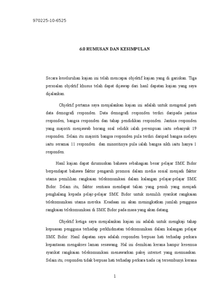 Rumusan Dan Kesimpulan Rujukan | PDF