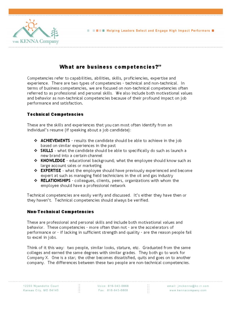 Understanding Business Competencies: The Importance of Technical and ...