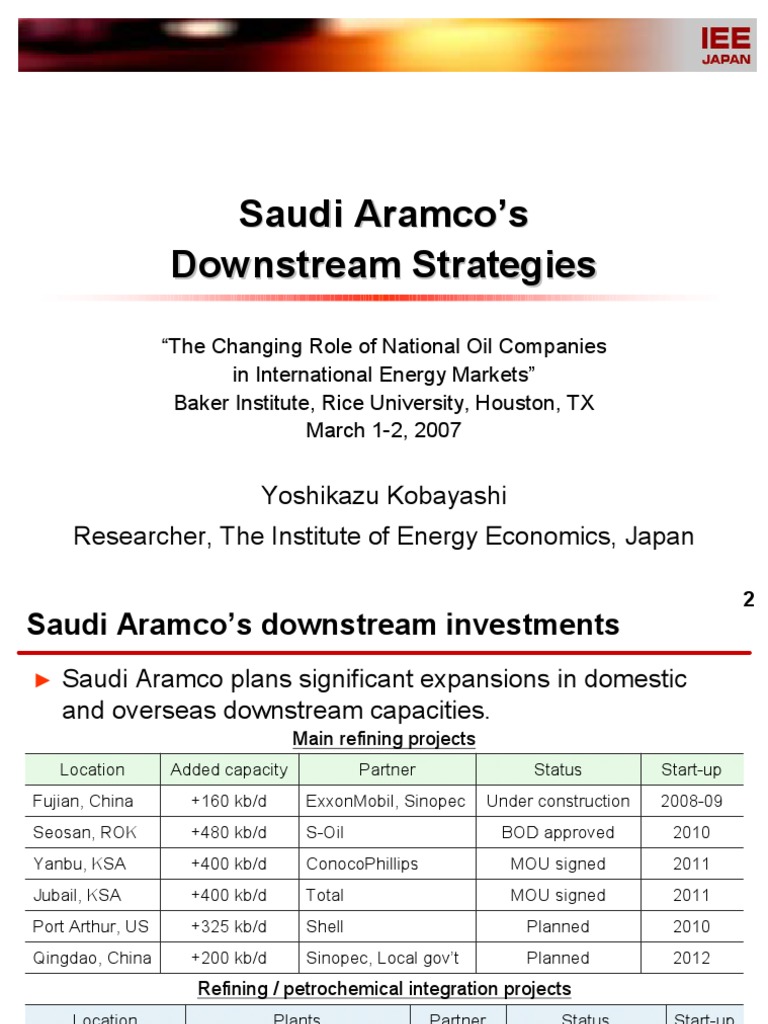 Hou Kobayashi Saudi Aramco Downstream | PDF | Oil Refinery | Saudi Arabia