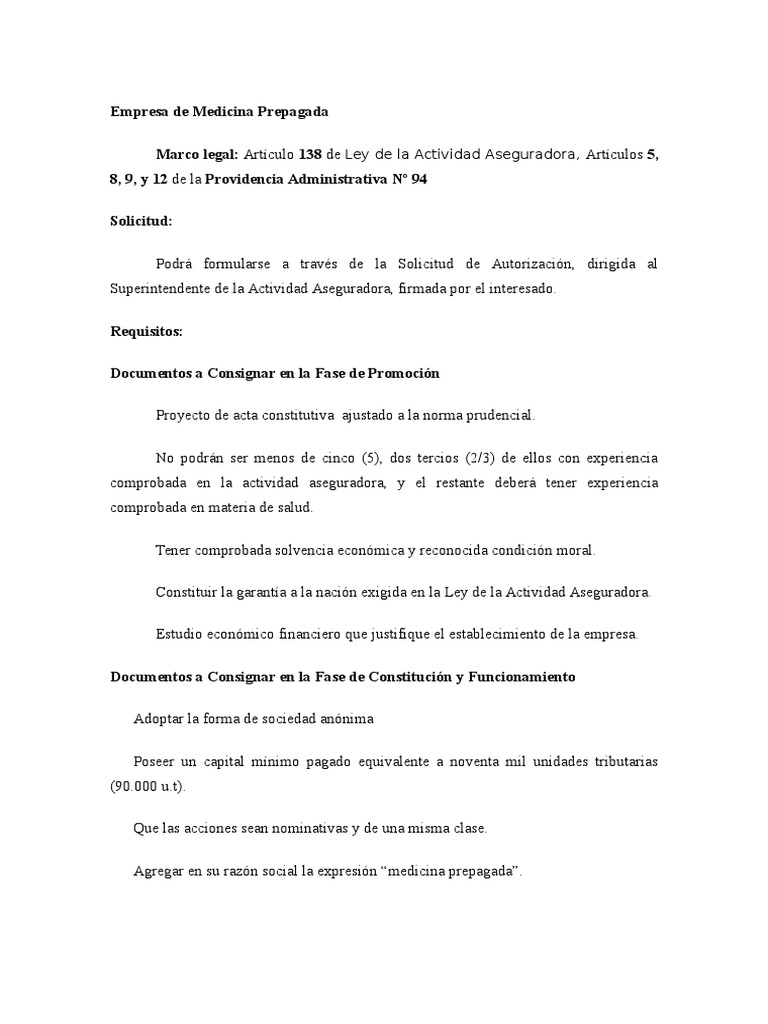Empresa de Medicina Prepagada | PDF | Seguro | Hospital