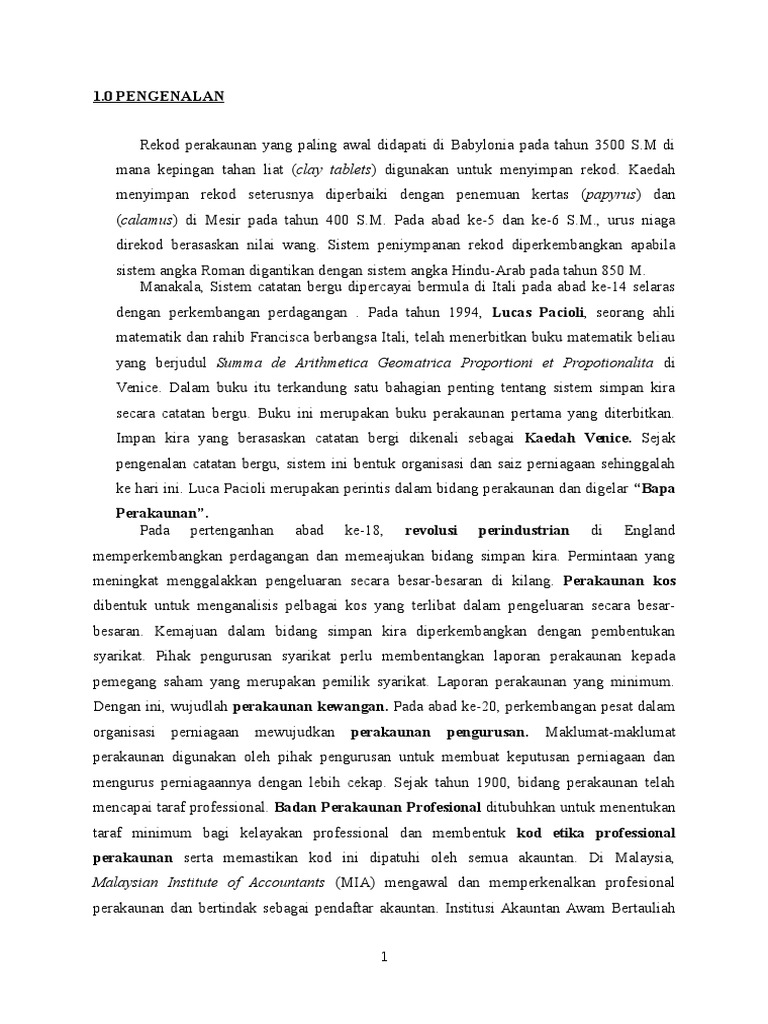 Konsep Dan Prinsip Perakaunan | PDF