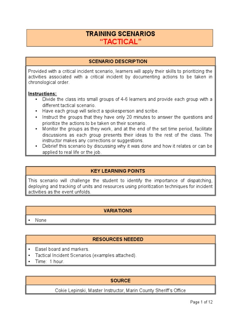 Tactical Scenarios | PDF