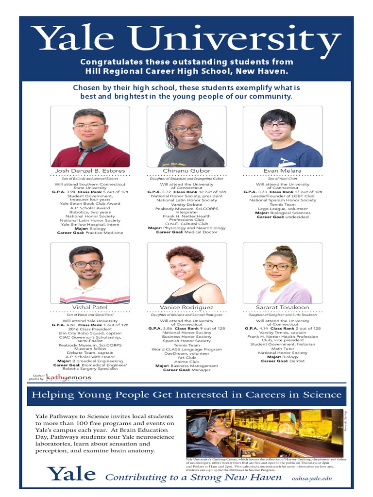 Yale Pathways: Inspiring Future Scientists | PDF | Yale University ...