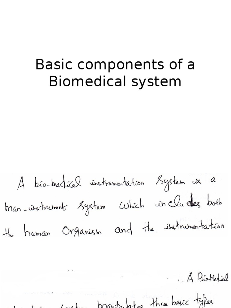 Basic Components of A Biomedical System | PDF