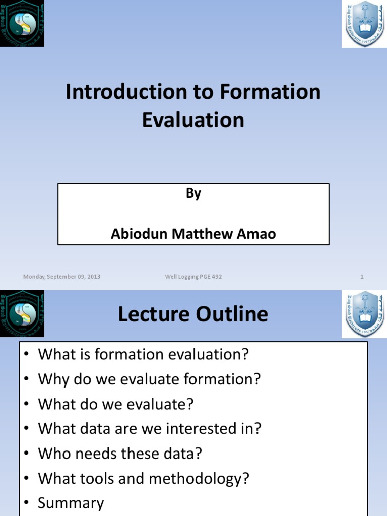 Overview of Formation Evaluation Techniques | PDF | Petroleum Reservoir ...