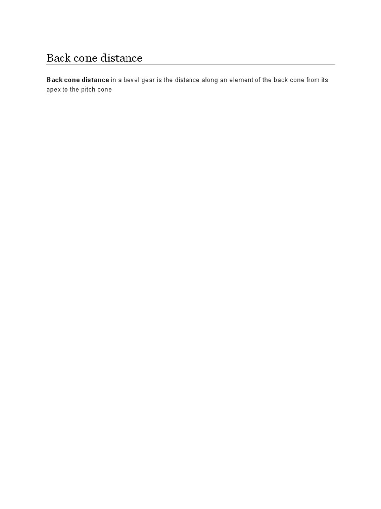 Back Cone Distance: Back Cone Distance in A Bevel Gear Is The Distance ...