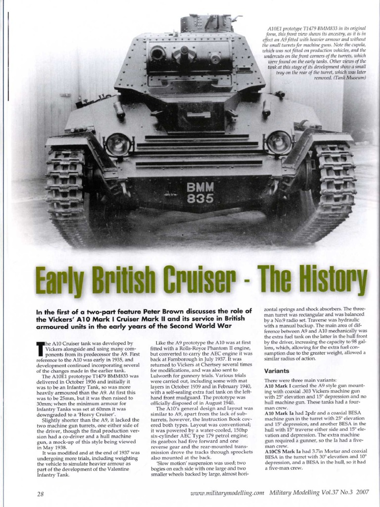 A10 Cruiser Tank Mk. II Part 1 | PDF