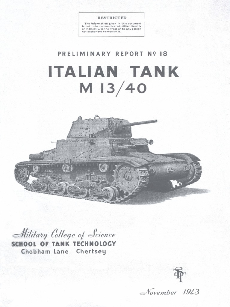 Italian Tank M 13-40 | PDF