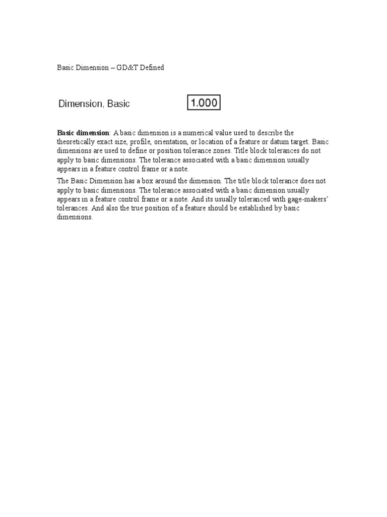 Understanding Basic Dimensions: Defining the Theoretical Size, Profile ...