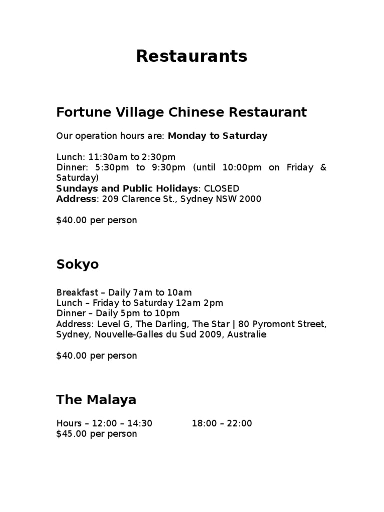 Restaurants | PDF | Eating Behaviors | Meal