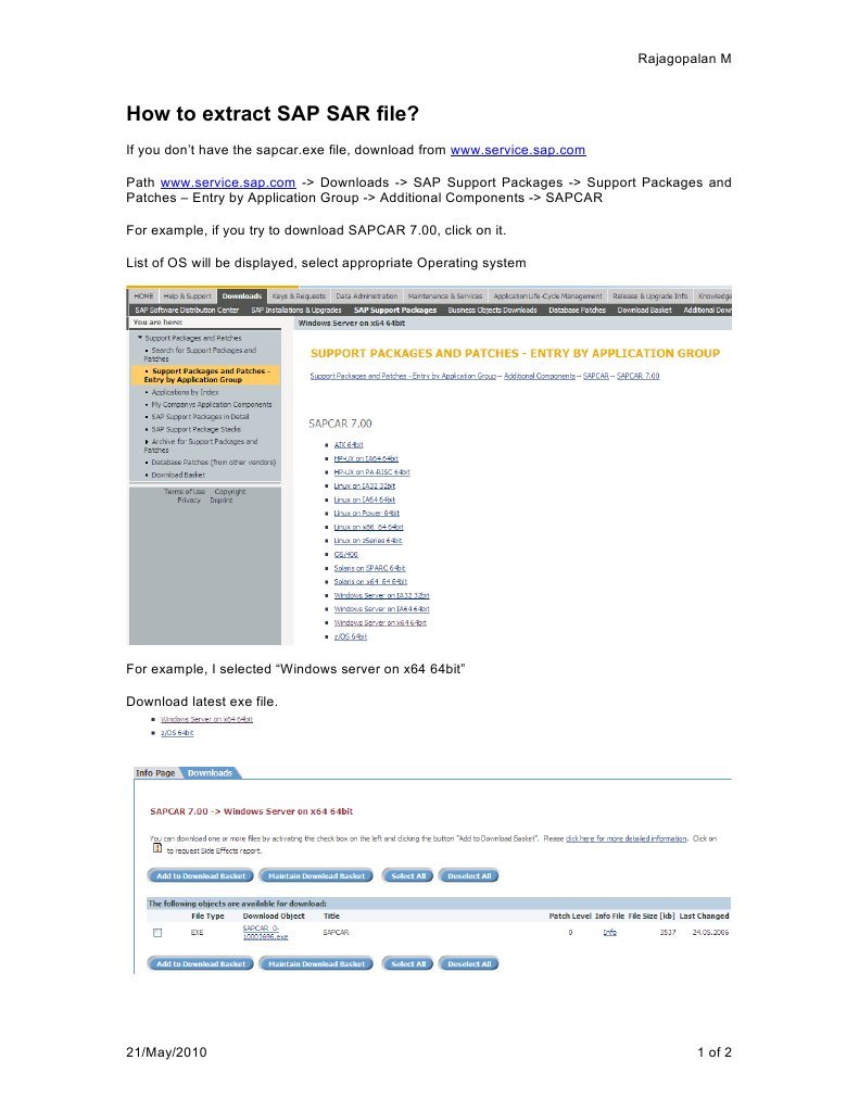 How To Extract SAP SAR File | PDF