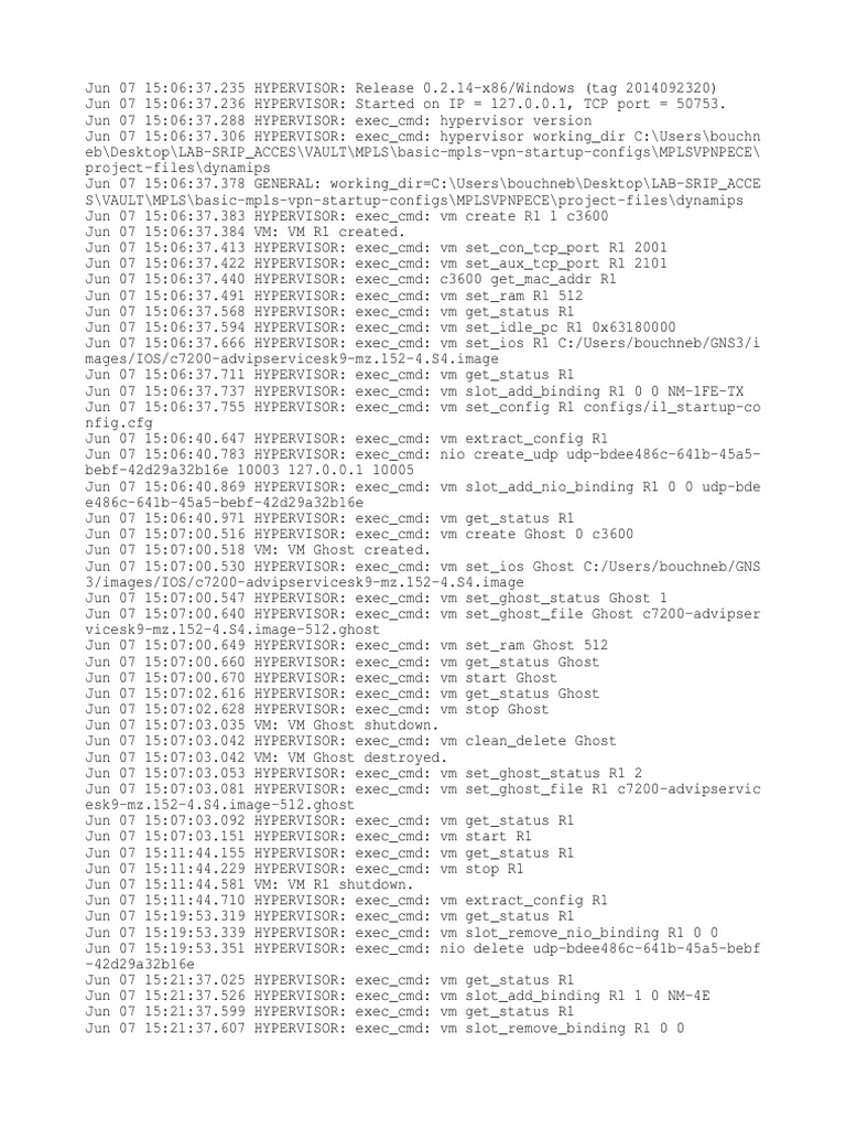 Dynamips I1 Log | PDF | Distributed Computing Architecture | Microsoft Windows