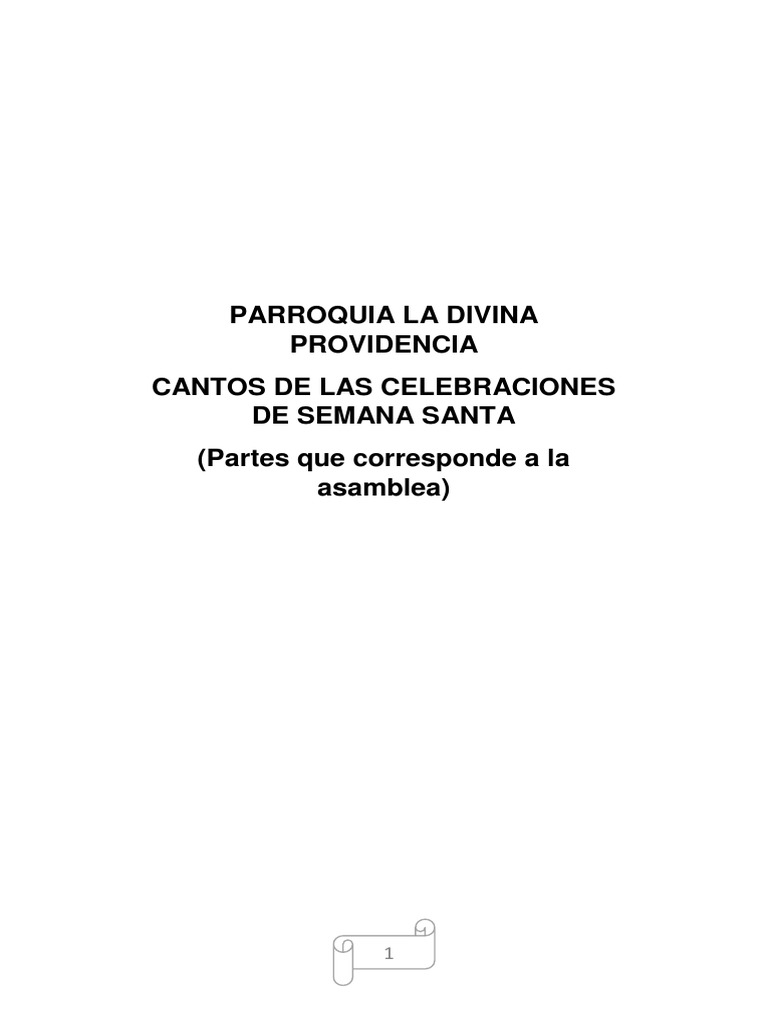 Folleto De Cantos De Semana Santa Pdf Pascua De Resurrección