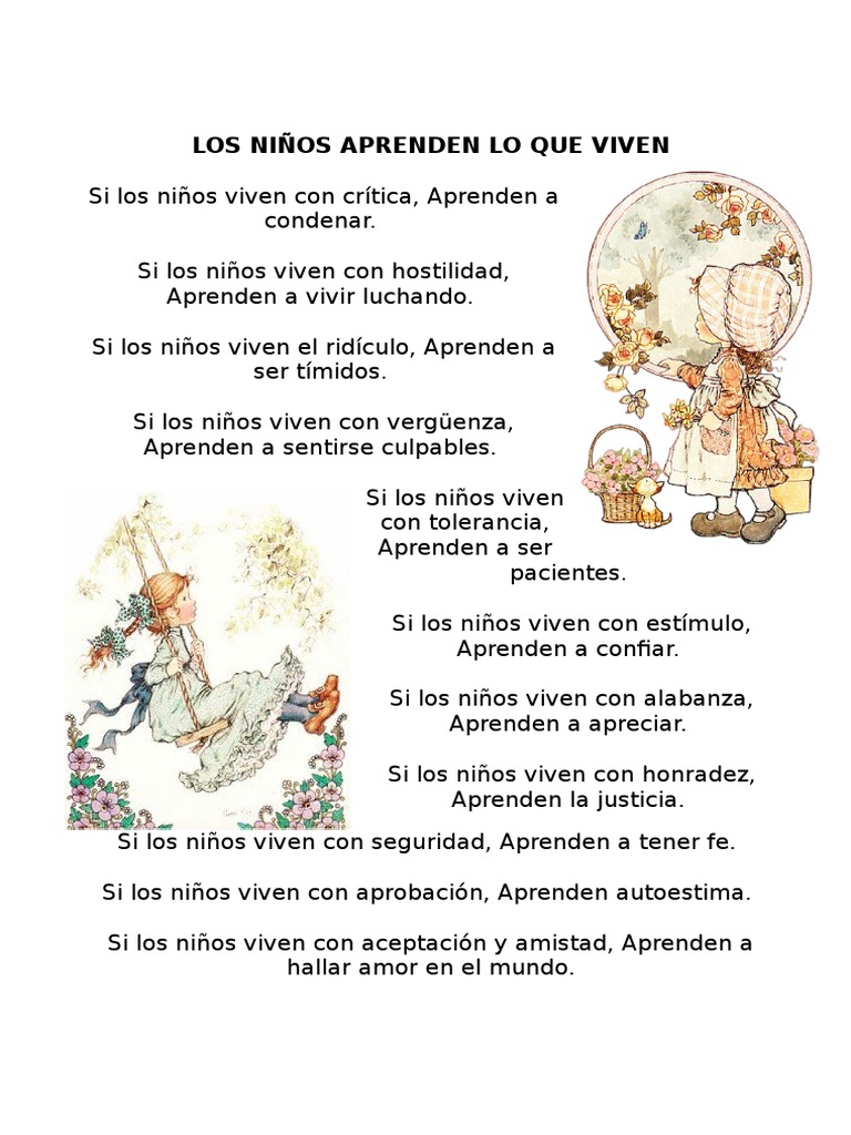 Los Niños Aprenden Lo Que Viven | PDF