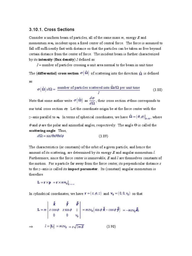 Particle Scattering Cross Sections | PDF | Teaching Methods & Materials ...