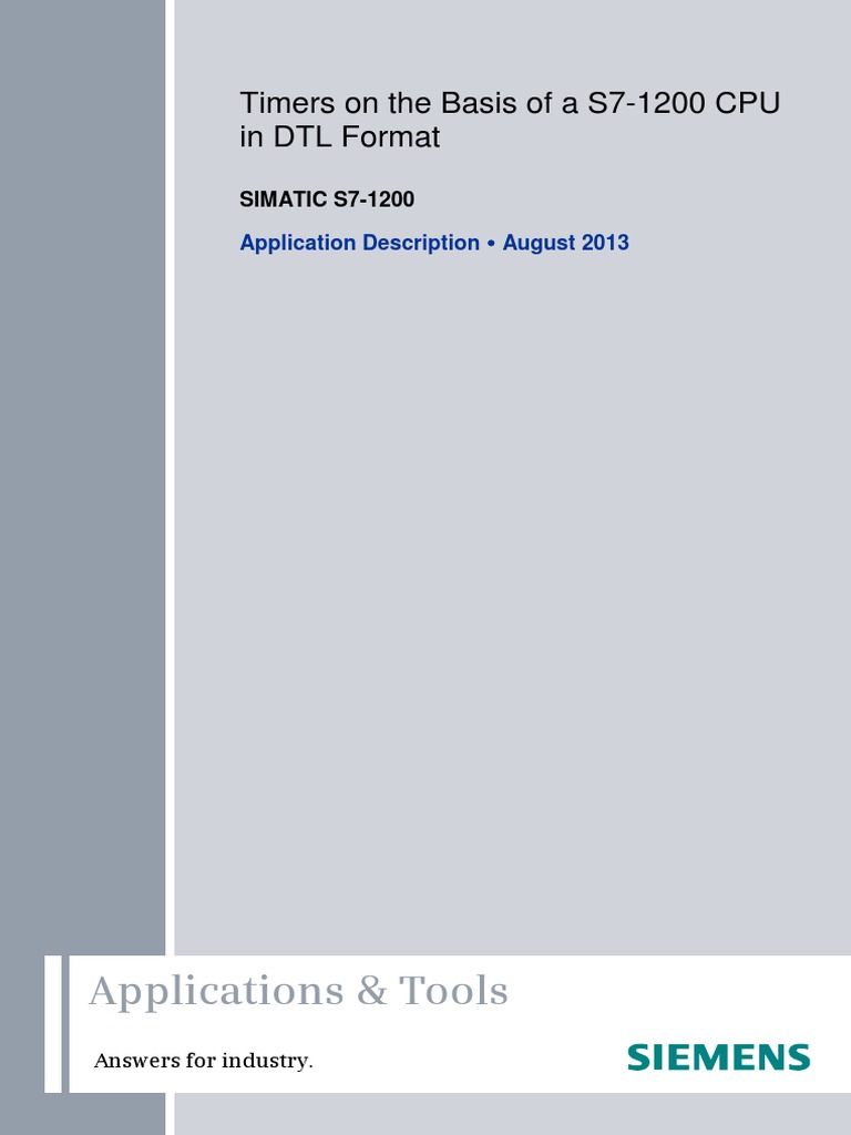 s7-1200 DTL Timer v10 en PDF | PDF | Parameter (Computer Programming ...