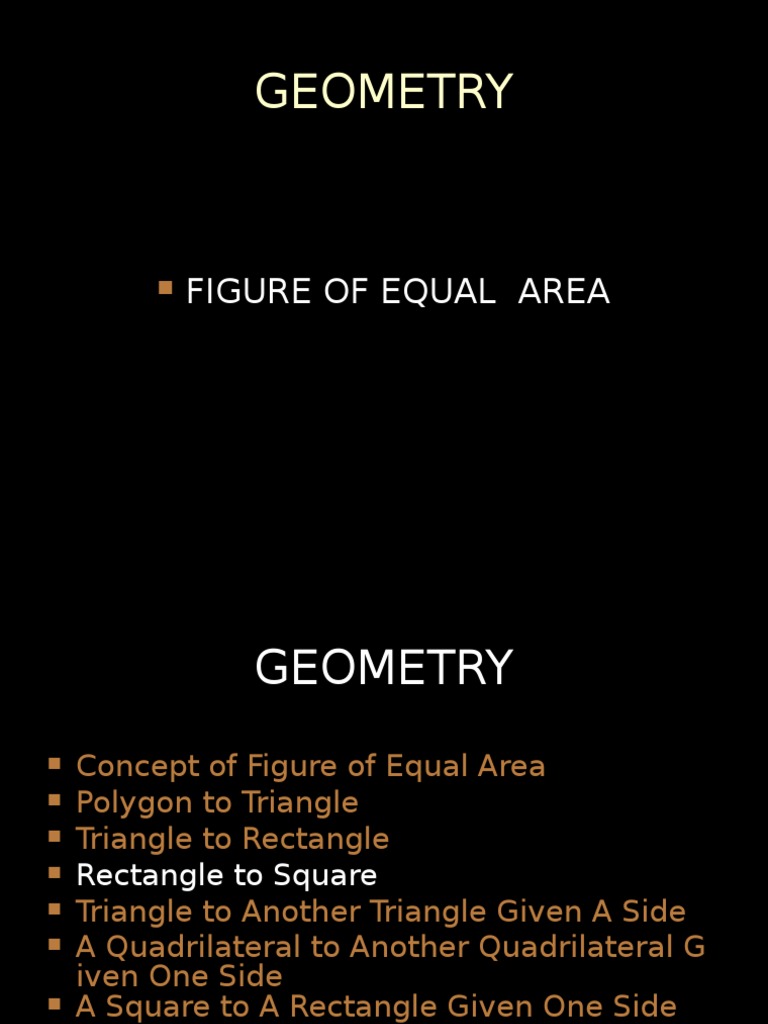 Equal Area Transformations in Geometry | PDF