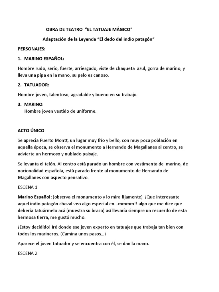 Obra El Dedo Del Indio Patagón PDF | PDF | Tatuaje | Ocio