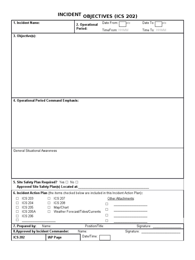 ICS Form 202 | PDF | Incident Command System | Business