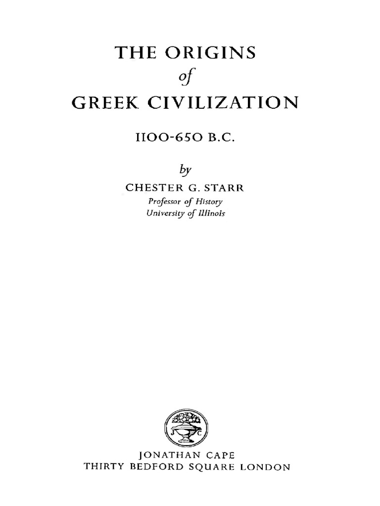Origins of Greek Civilization (1100-650 BC) | PDF | Mycenaean Greece ...
