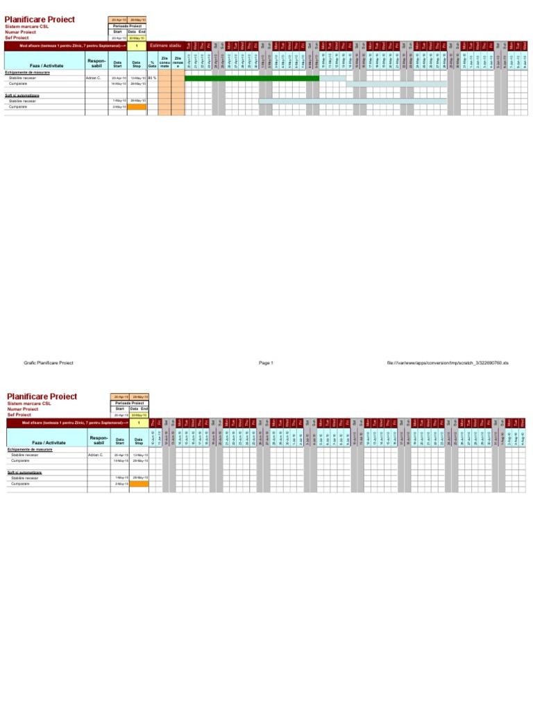 Planificare Proiect CSL 2010 | PDF | Computing And Information Technology