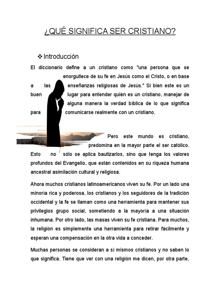 Qué Significa Ser Cristiano | PDF | Fe | Jesús