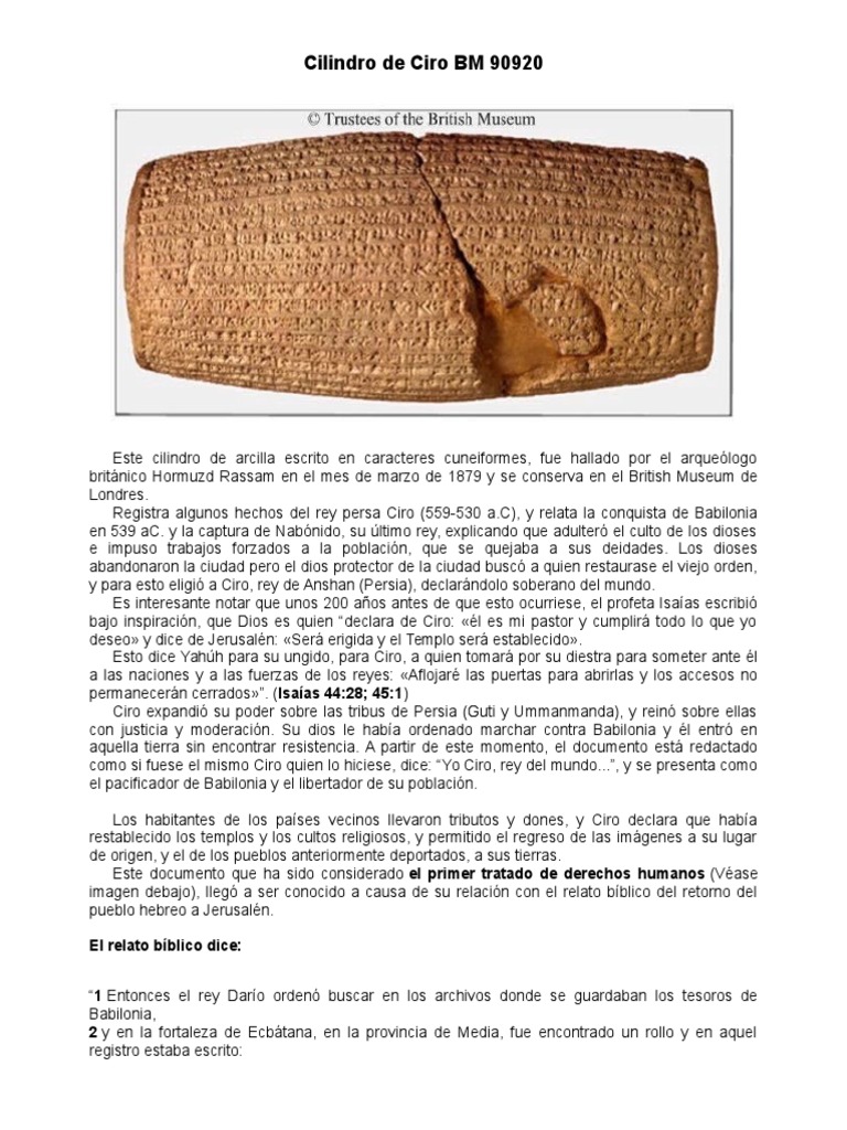 Cilindro de Ciro Traduccion | PDF | Ciro el Grande | Viajes por Europa