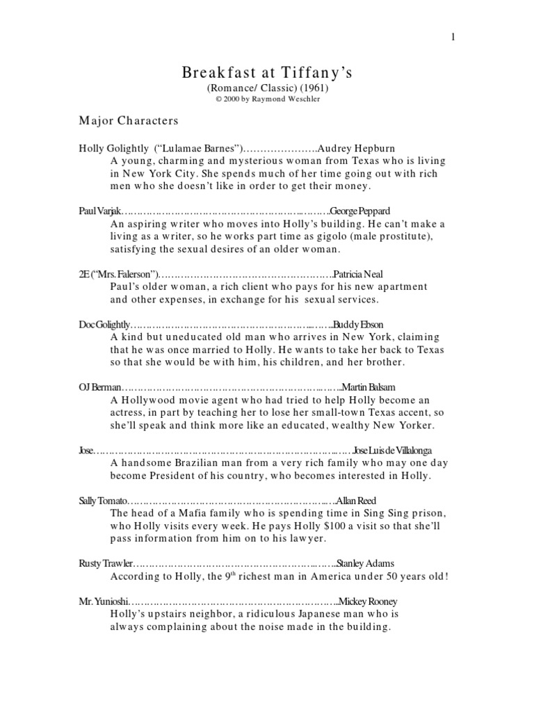 Breakfast at Tiffanys | PDF