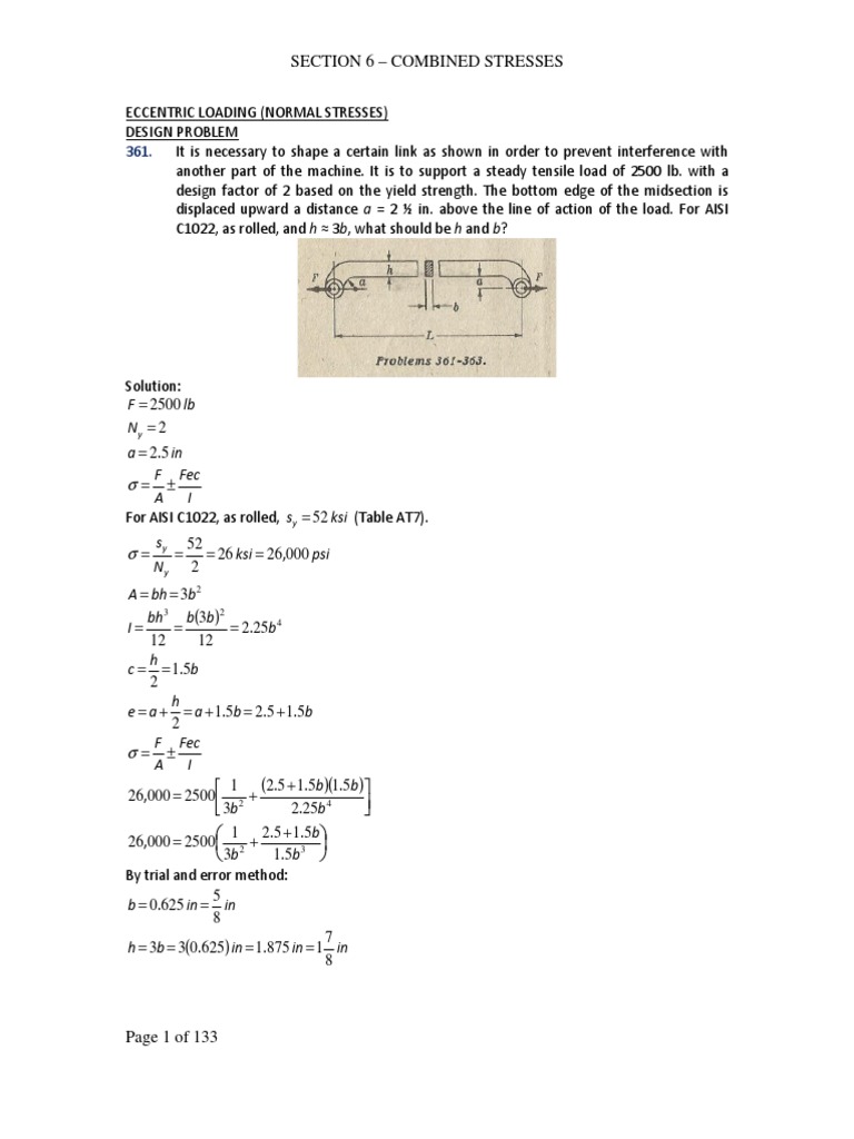 Section 6 - Combined Stresses PDF | Download Free PDF | Strength Of ...