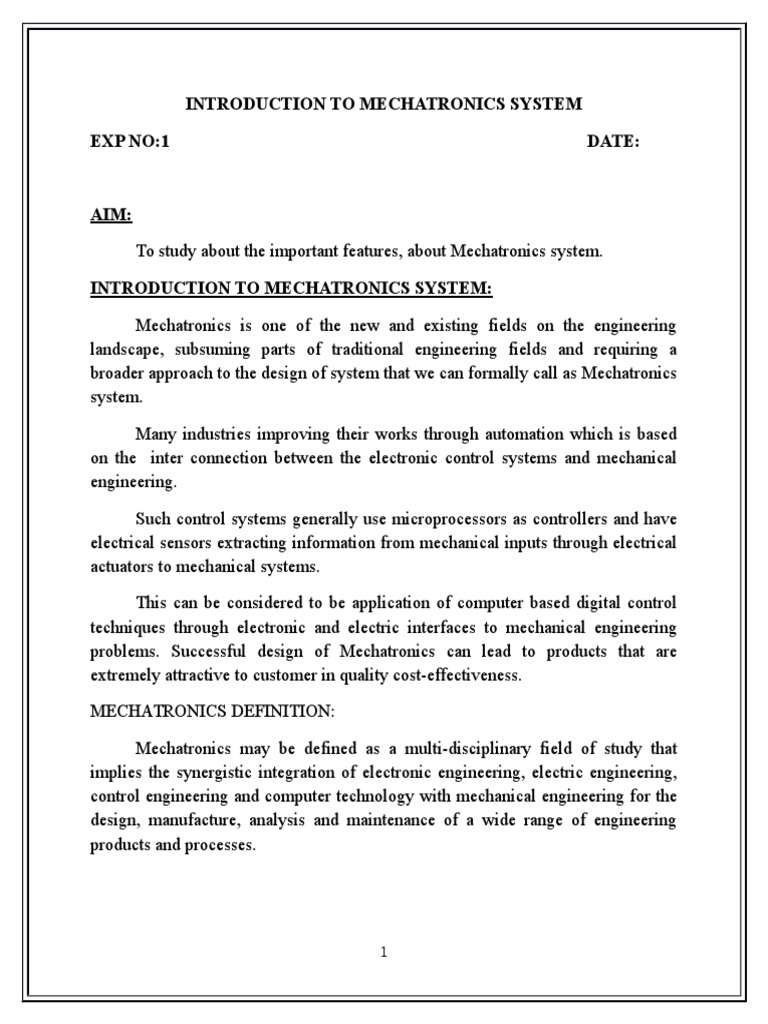 Mechatronics Lab Manuaol 2 | PDF | Valve | Actuator