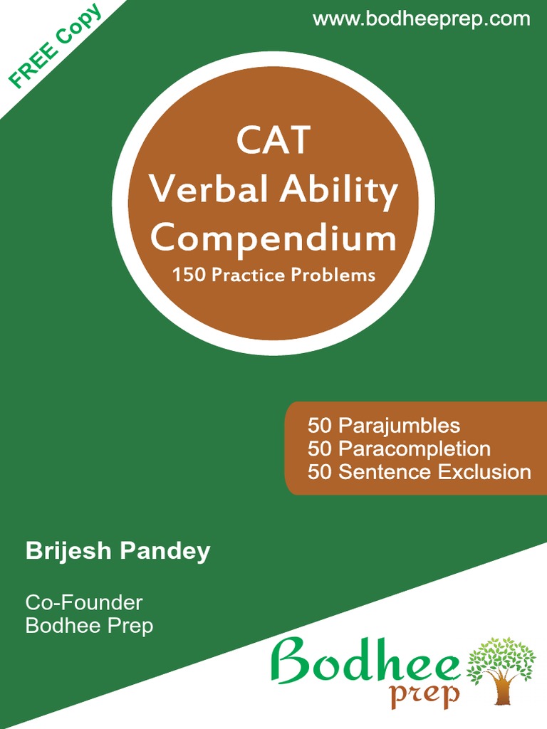 150 CAT Verbal Practice Material by Bodhee Prep | PDF | Adverb | Zeus