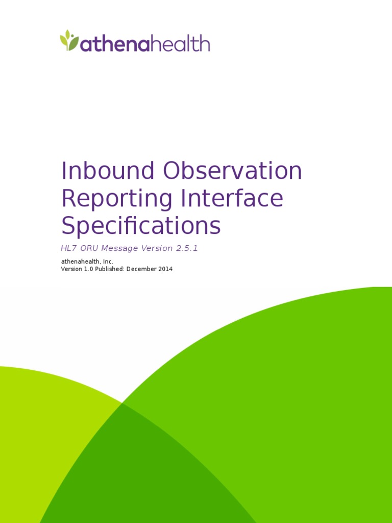 ORU Specification and Sample Messages | PDF | Specification (Technical Standard) | Computing