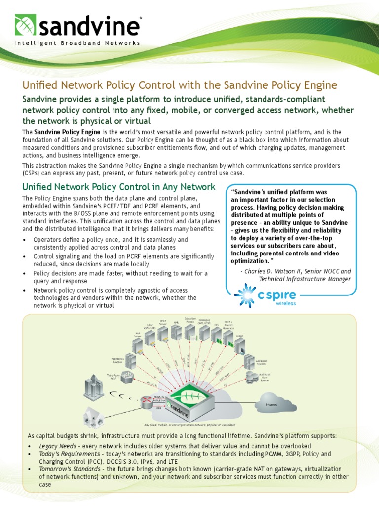 Unified Network Policy Control With The Sandvine Policy Engine | PDF ...
