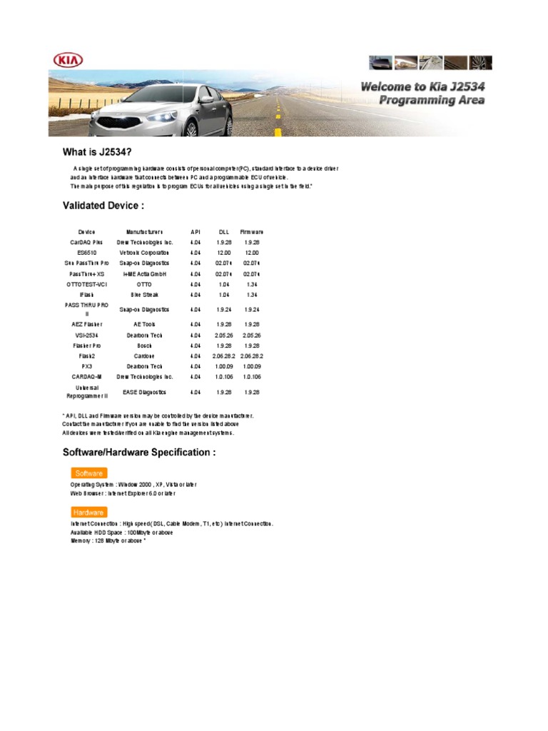 Kia Tech Info J2534 | PDF