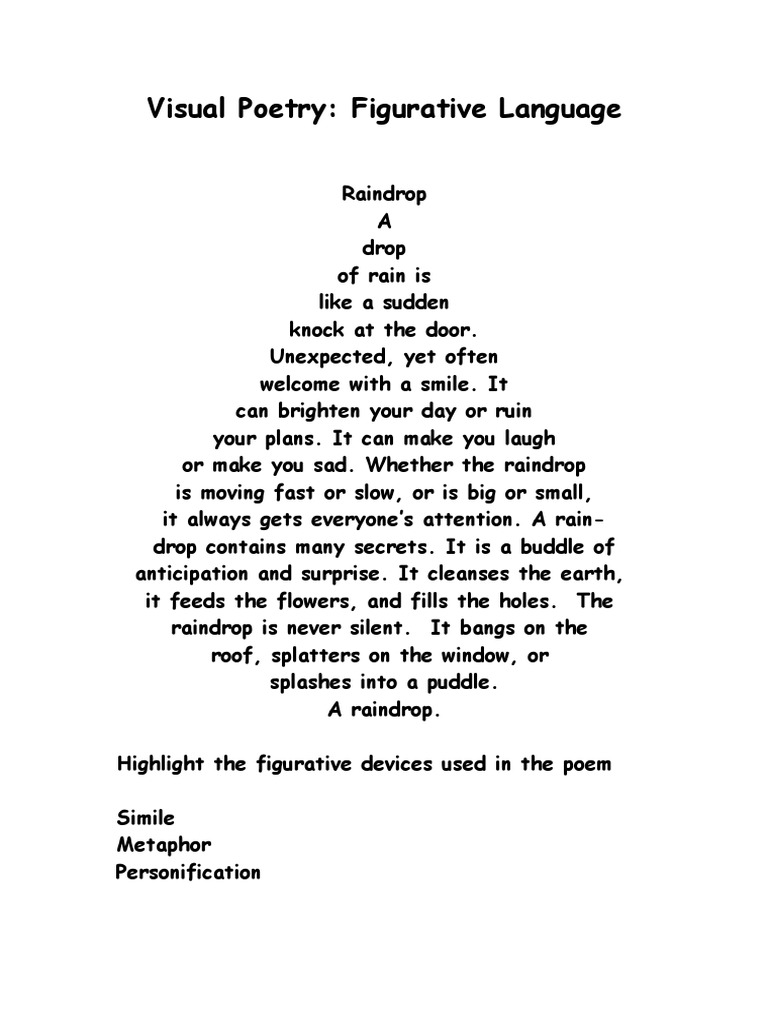 Visual Poetry: Figurative Language | PDF