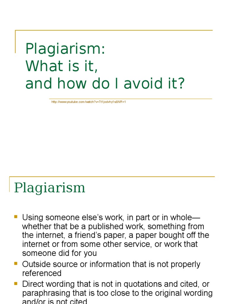 Avoiding Plagiarism: Understanding What it is and How to Properly Cite ...