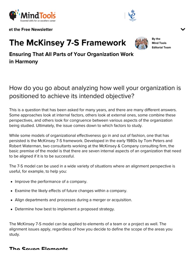 The McKinsey 7S Framework | PDF | Strategic Management | Leadership