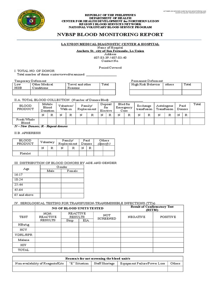 NVBSP Form15 | PDF | Blood Donation | Blood Transfusion