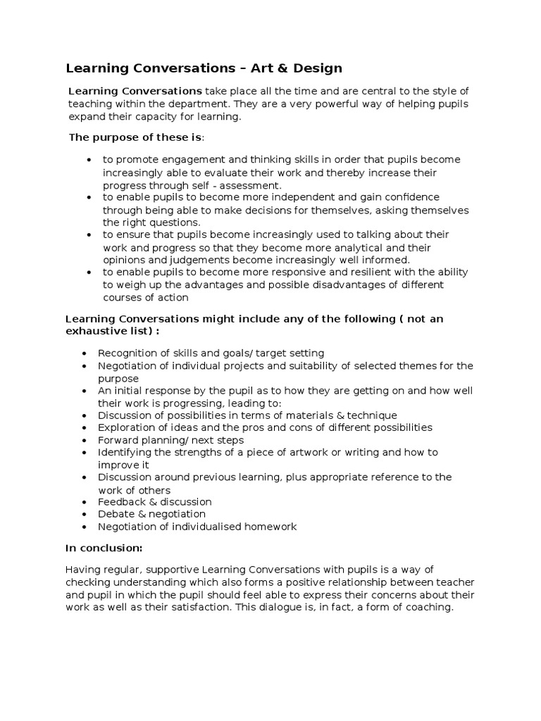 Learning Conversations | PDF