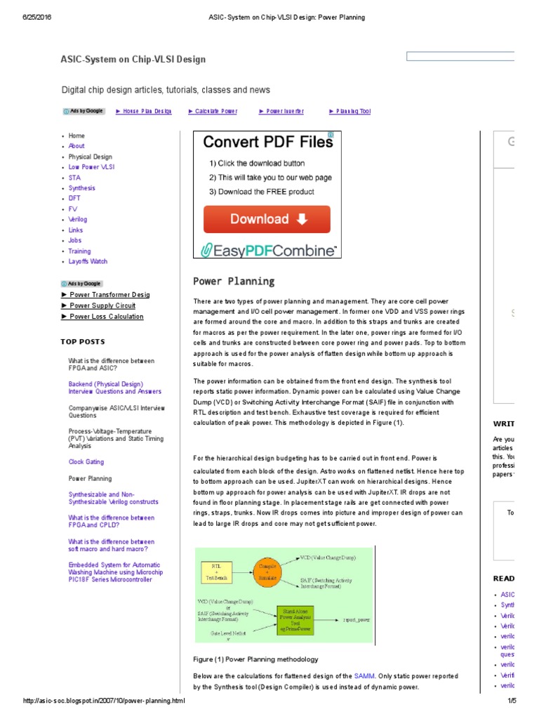 ASIC-System On Chip-VLSI Design - Power Planning | PDF | Field ...
