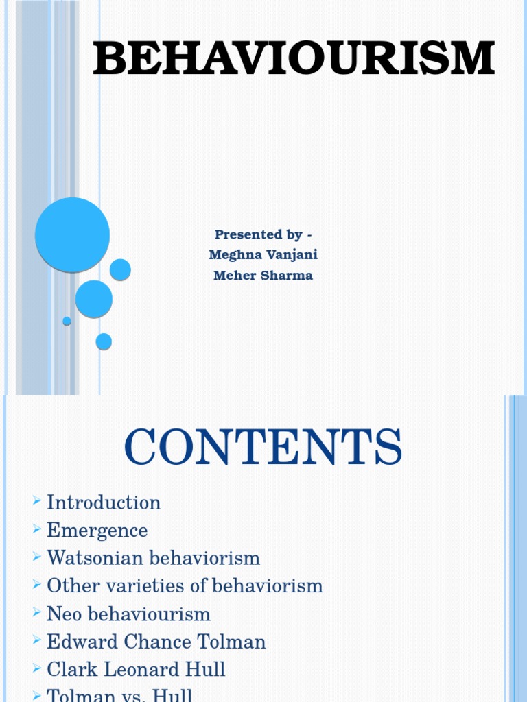 Behaviourism Presentation NEW | PDF | Behaviorism | Ethology