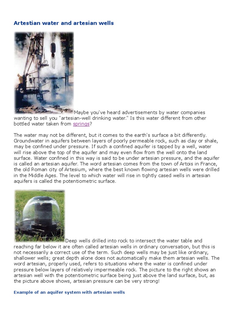 Understanding Artesian Wells and Water | PDF | Aquifer | Groundwater