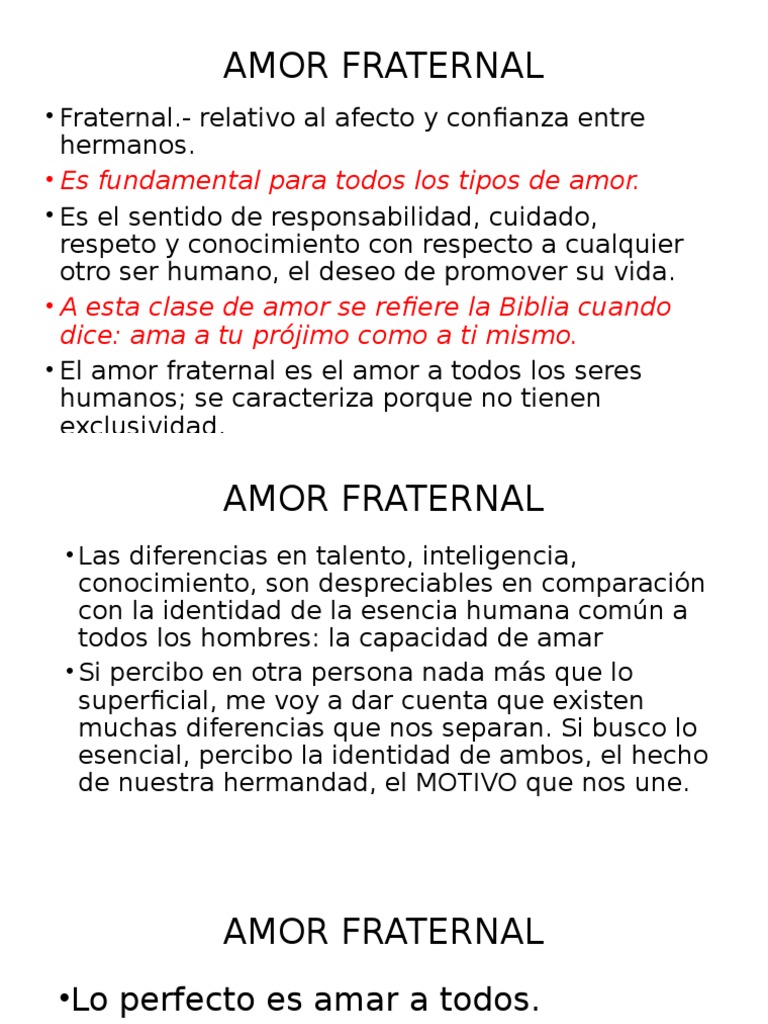 Definición y Significado del Amor Fraternal | PDF